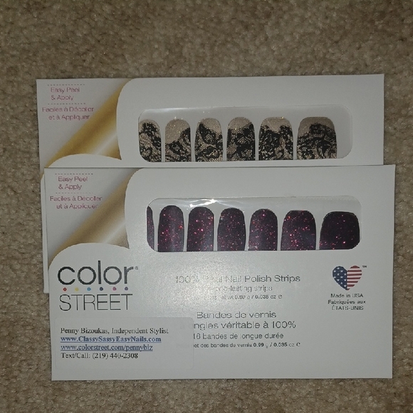 Color Street | Makeup | Color Street Black Lace And Purple Glitter Nail ...